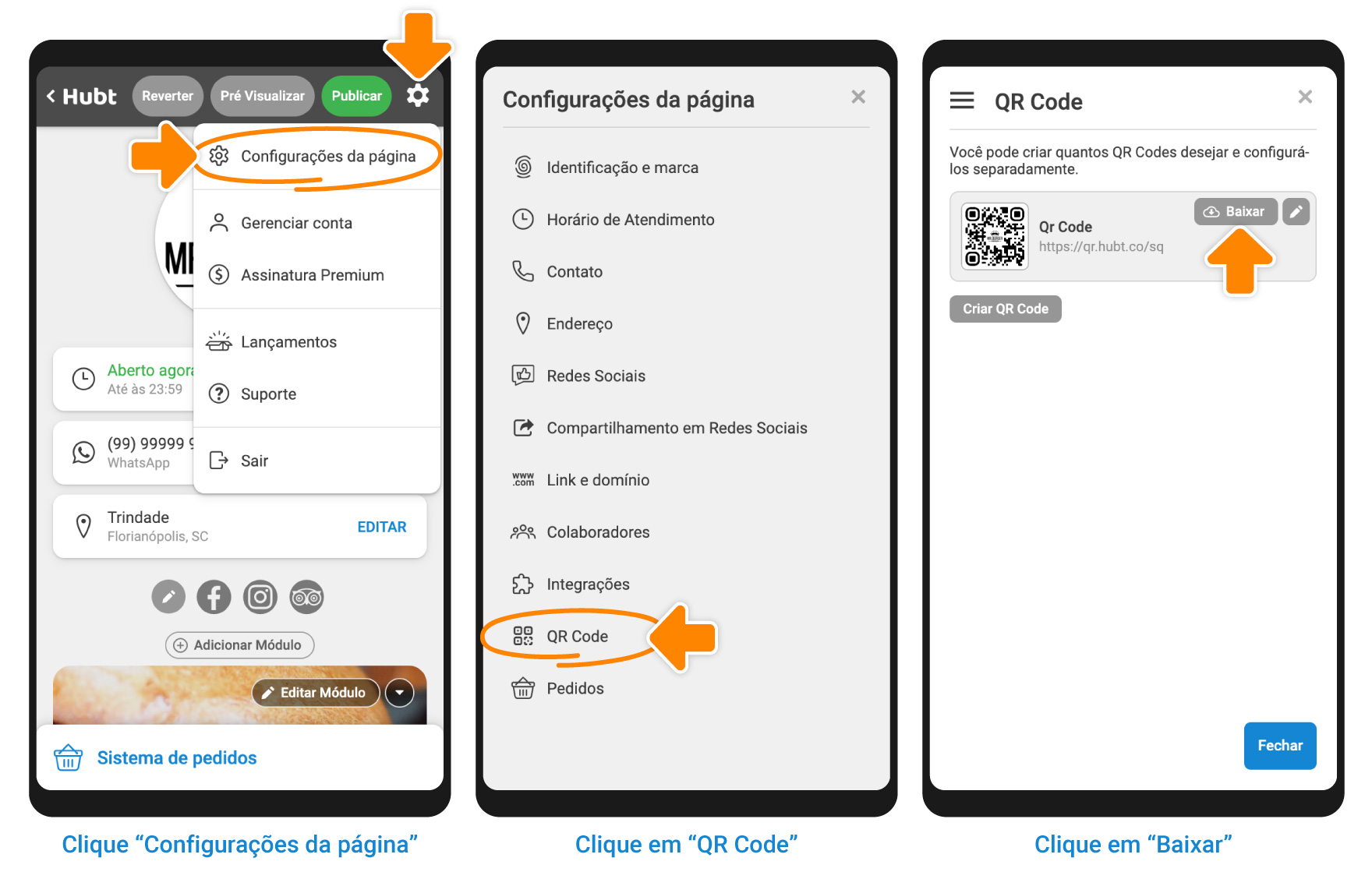Como gerar QR Code para seu cardápio digital no Hubt